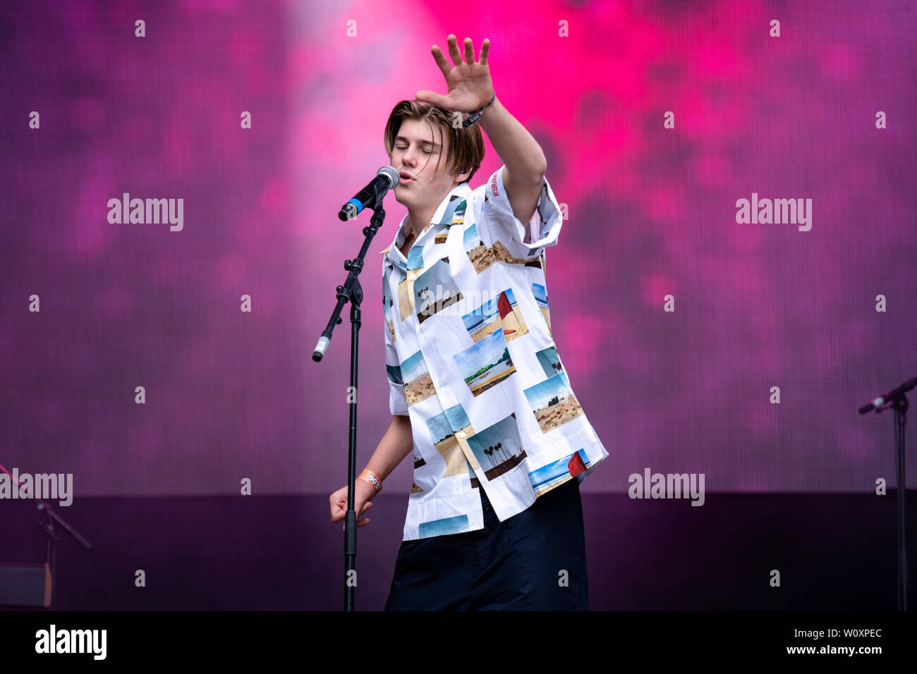 Bergen, Norway - June 122th, 2019. The Australian singer Ruel performs ...