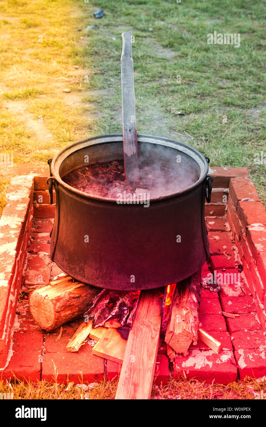 Ancient copper cauldron hi-res stock photography and images - Alamy