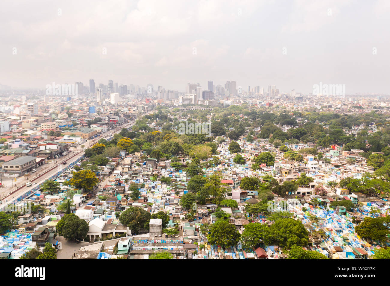 City cemetery in Manila, view from above.City of Manila, in sunny ...