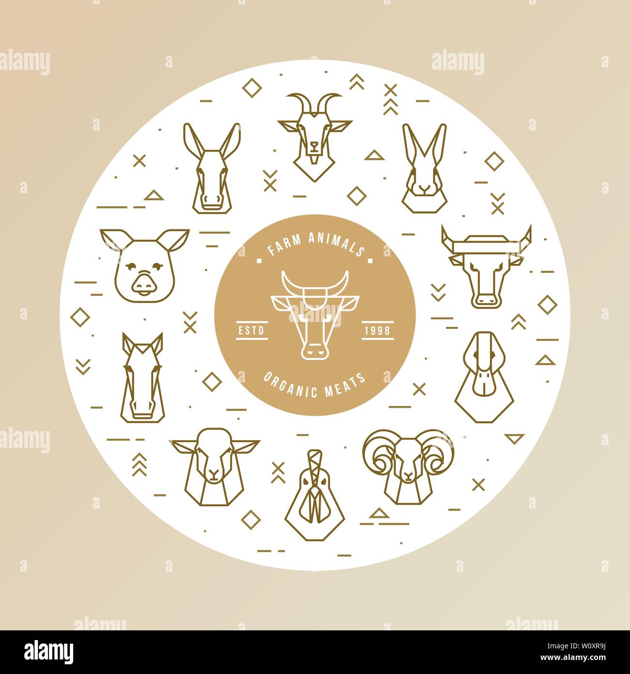 Circular concept of farm animals Stock Vector Image & Art - Alamy