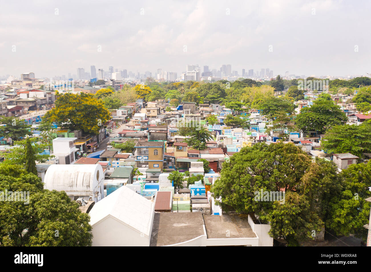 City cemetery in Manila, view from above.City of Manila, in sunny ...