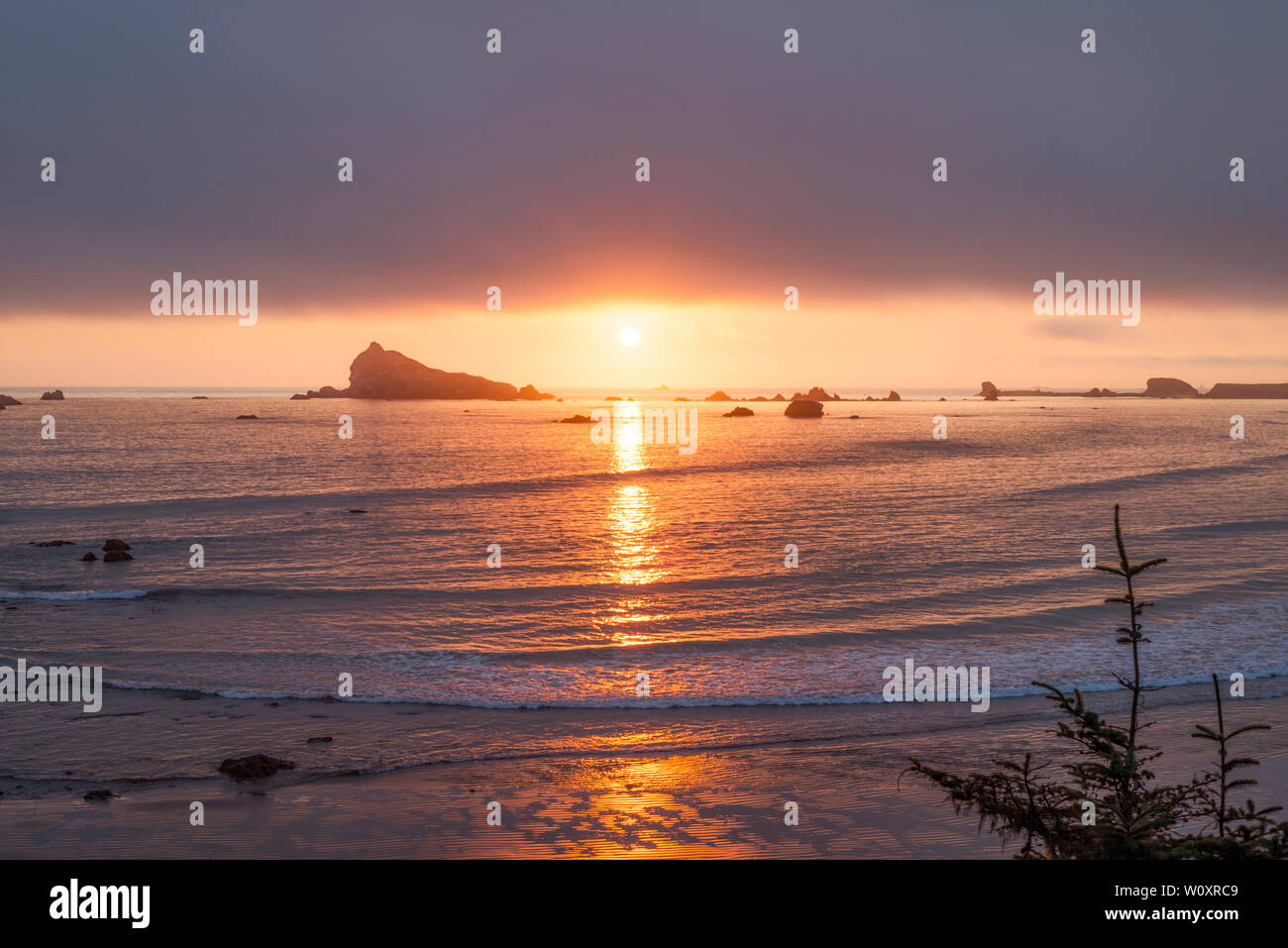 Pebble beach at sunset hi-res stock photography and images - Alamy