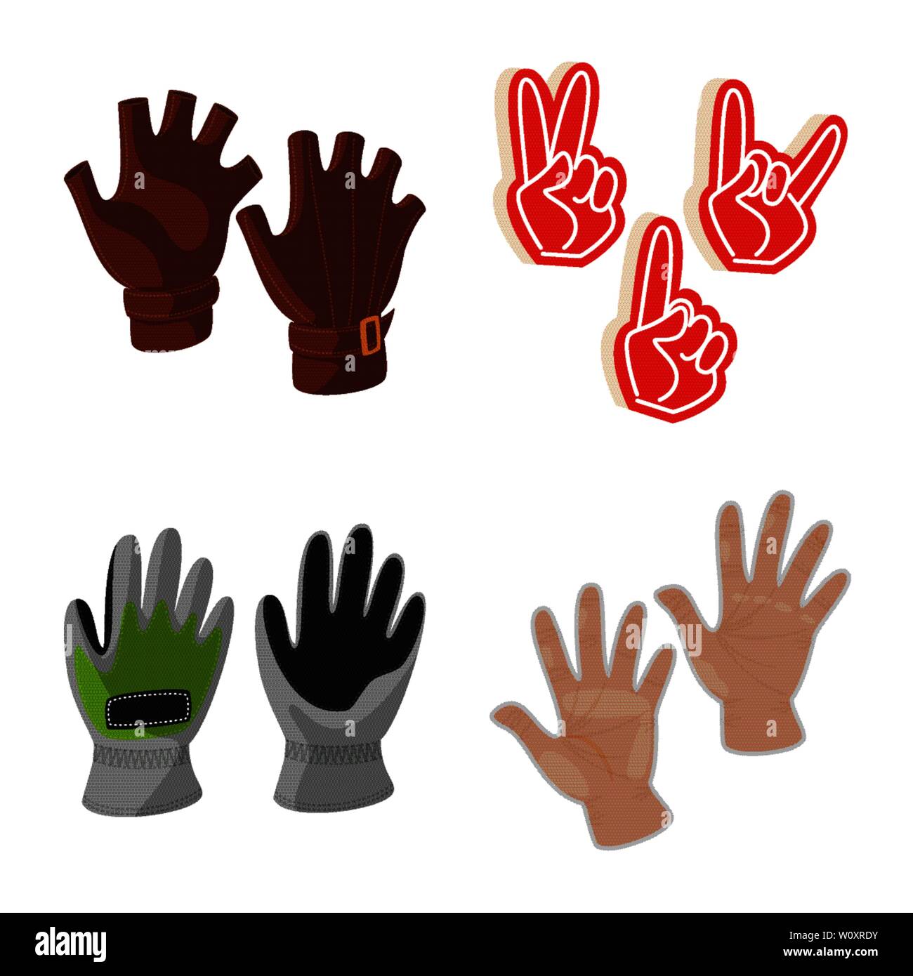 Vector illustration of accessory and style sign. Set of accessory and ...