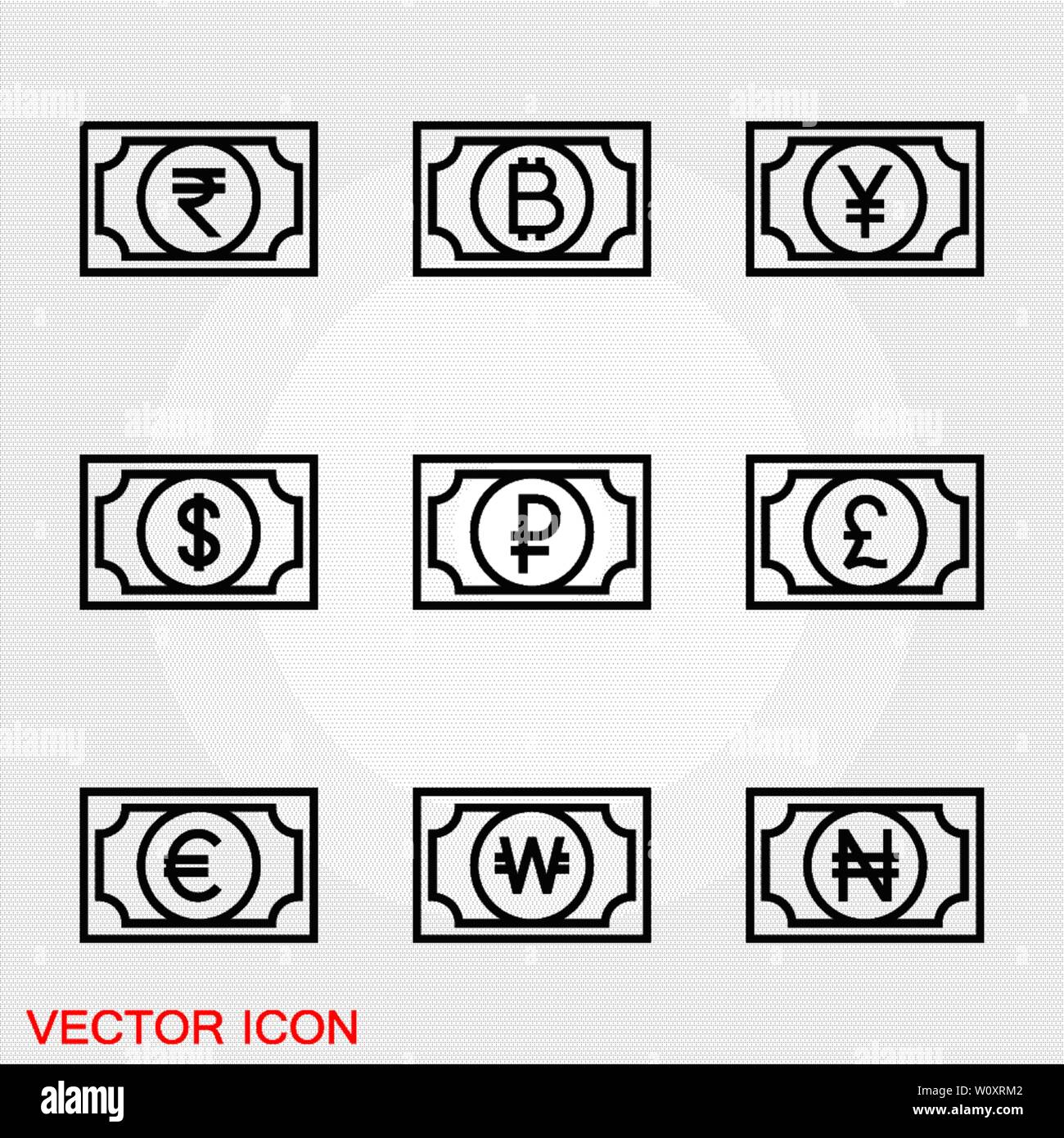 Money Currency Icon design template. Vector EPS 10 Stock Vector Image ...
