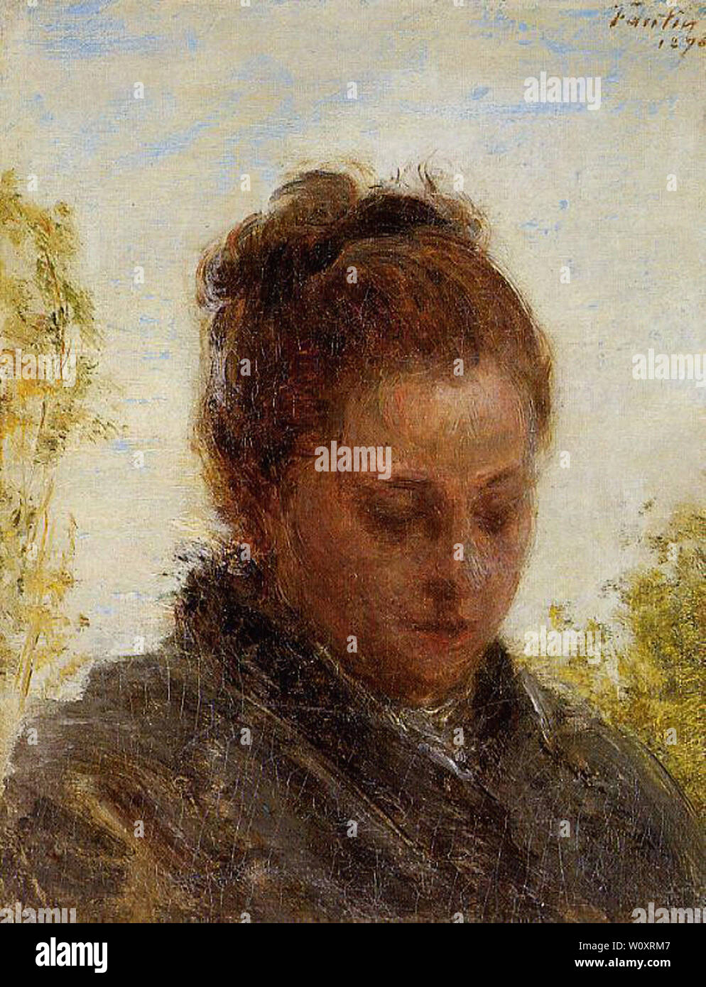 Henri Fantin-Latour - Head Young Woman 1876 Stock Photo - Alamy