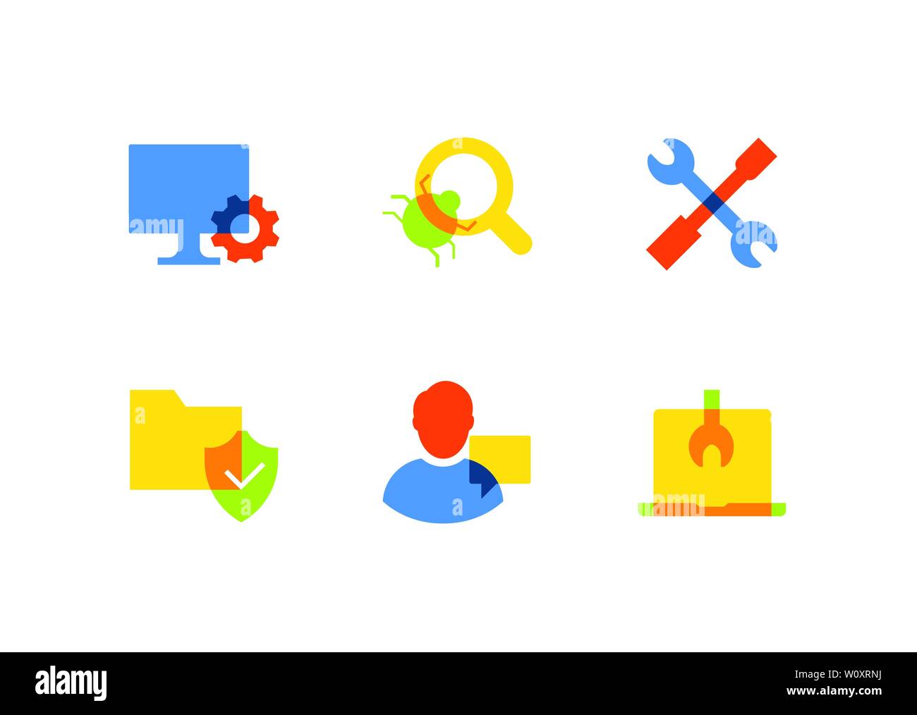 Data protection - flat design style icons set Stock Vector Image & Art ...