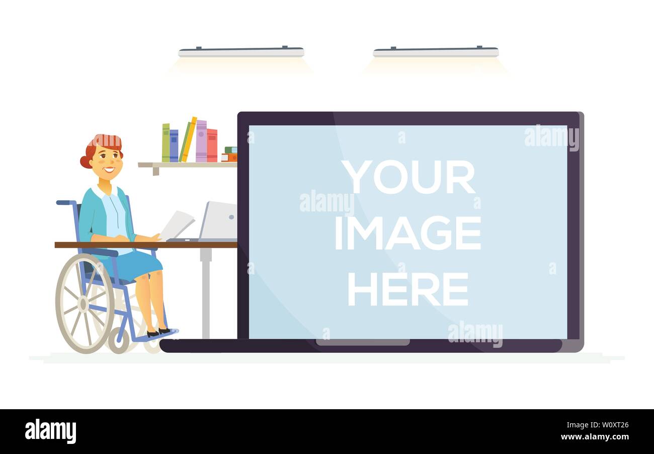 Disabled worker - modern cartoon people character illustration Stock ...