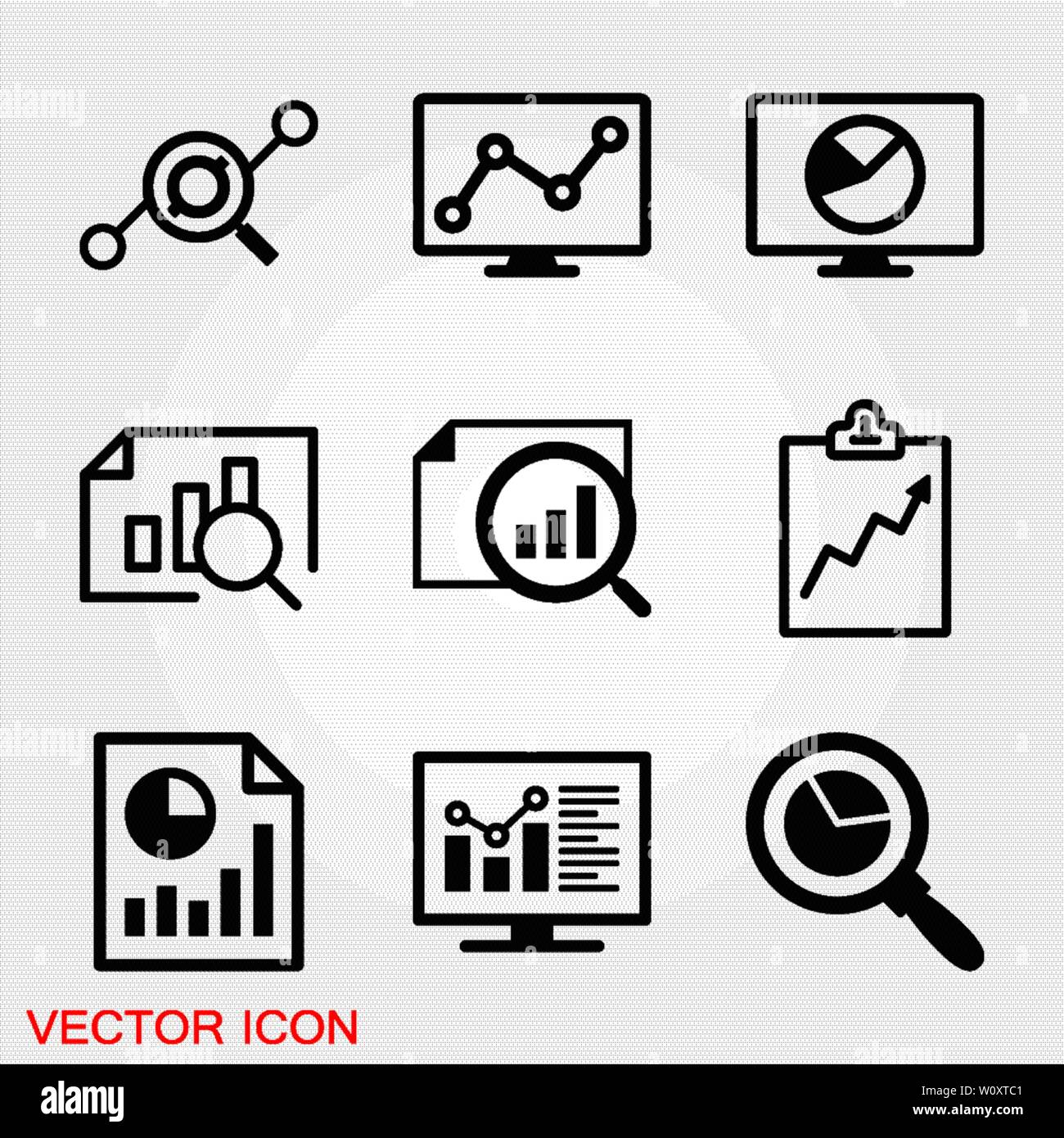Analytics icon. Vector illustration style is flat iconic symbol, black ...