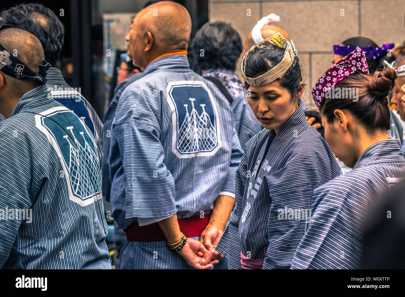 Tokyo - May 19, 2019: People celebrating the Sanja Matsuri festival in ...