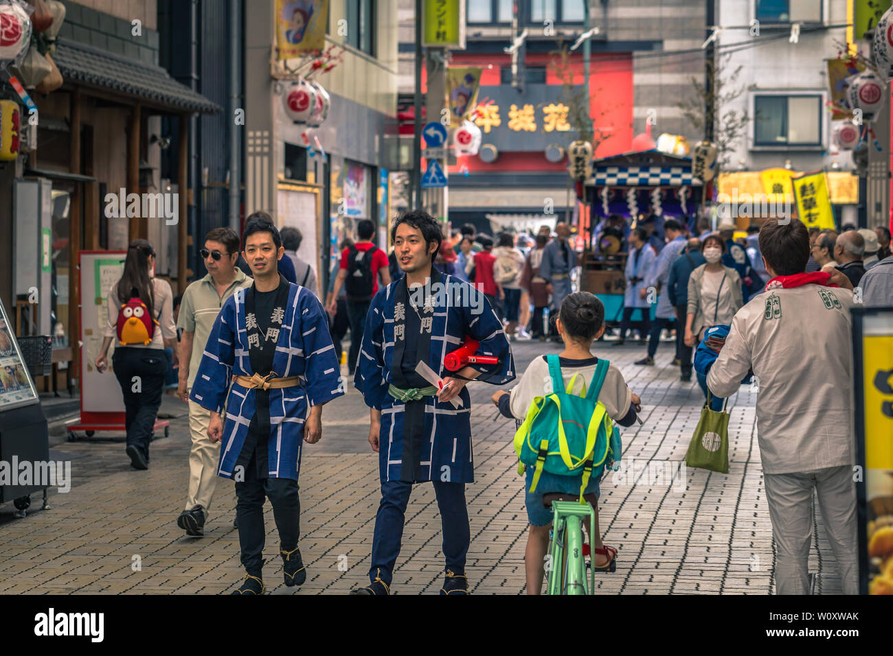 Tokyo - May 19, 2019: People celebrating the Sanja Matsuri festival in ...