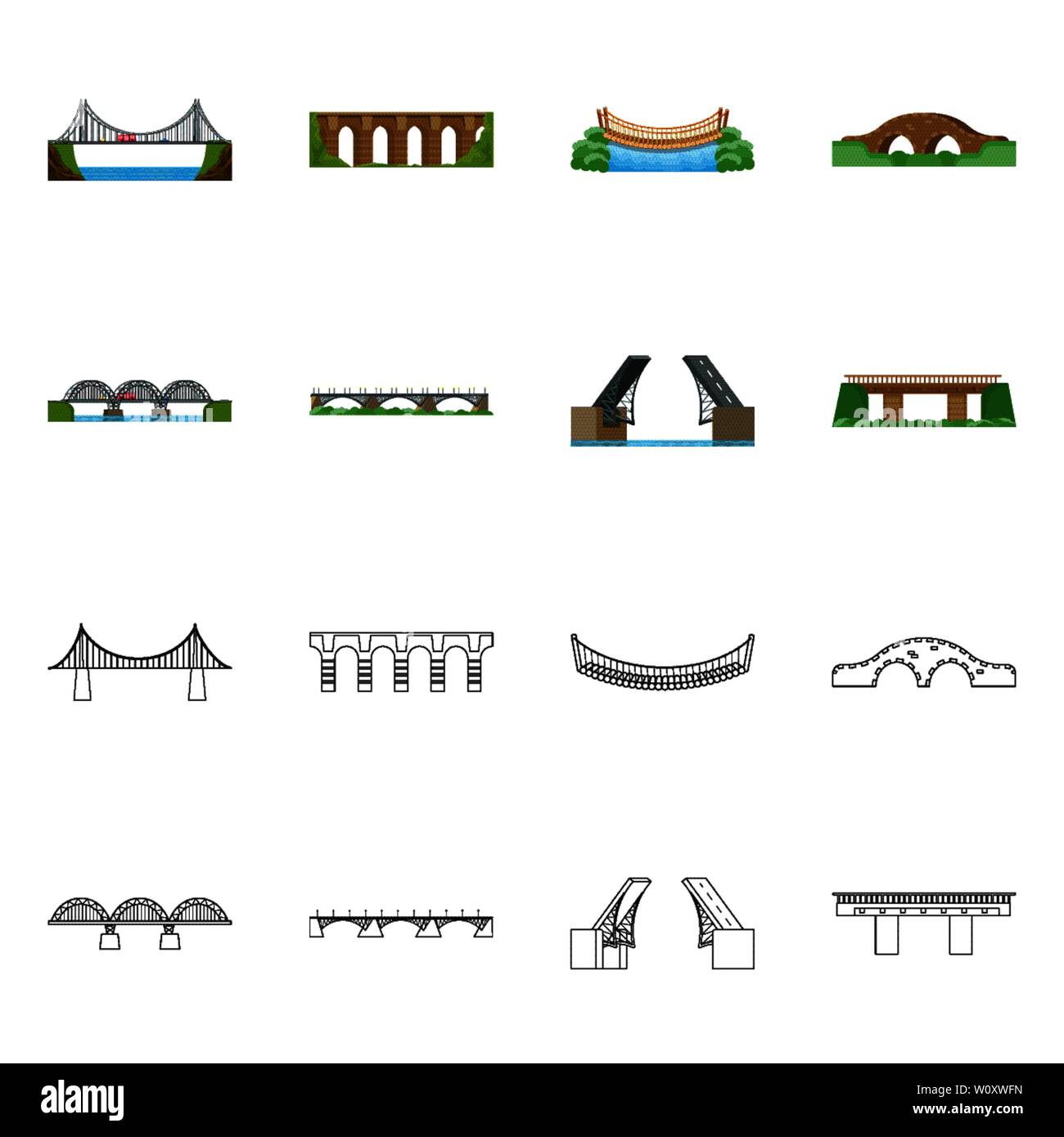 Isolated Object Of Connection And Design Sign Collection Of Connection And Side Stock Vector