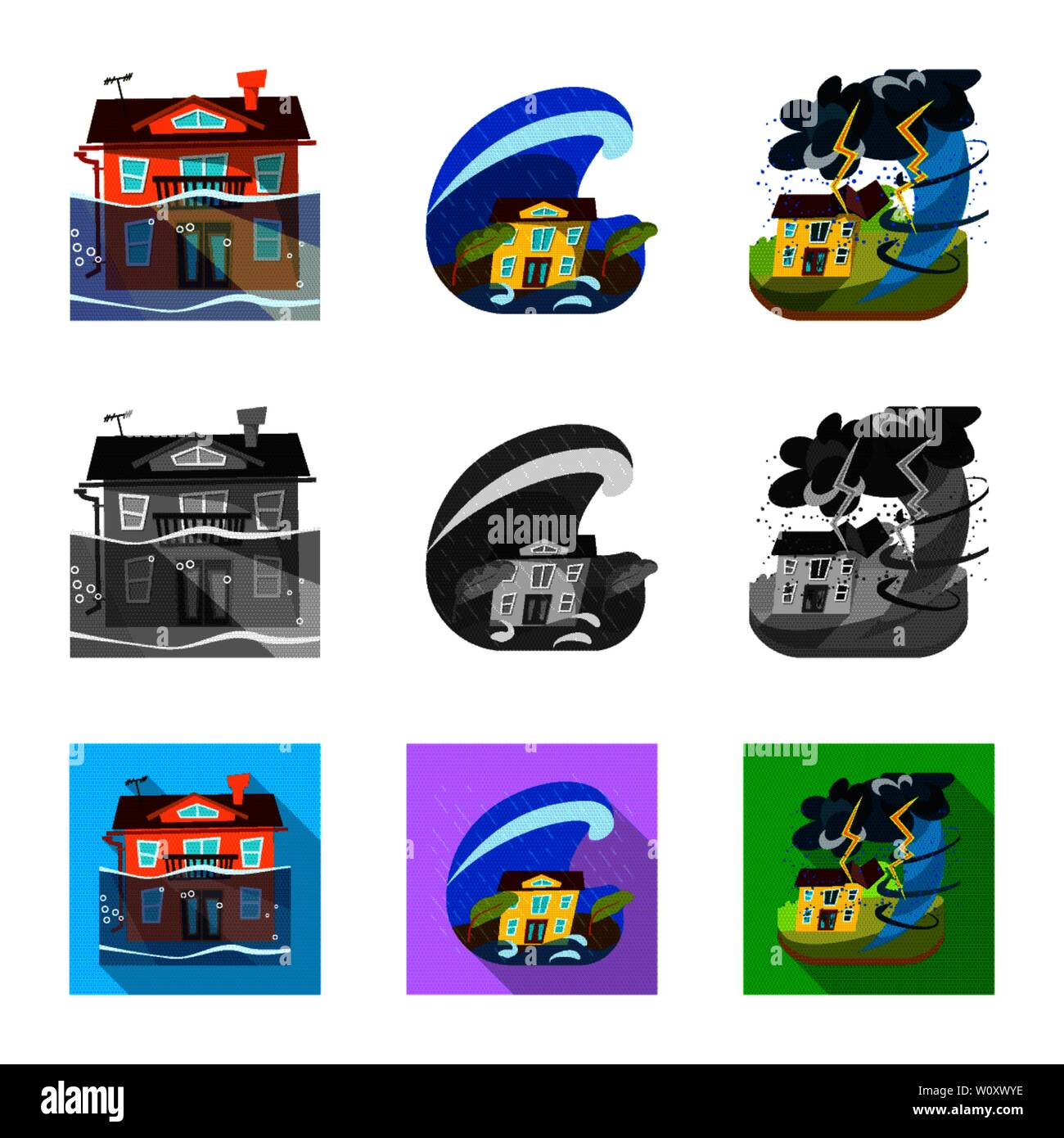 Vector design of weather and distress logo. Collection of weather and ...