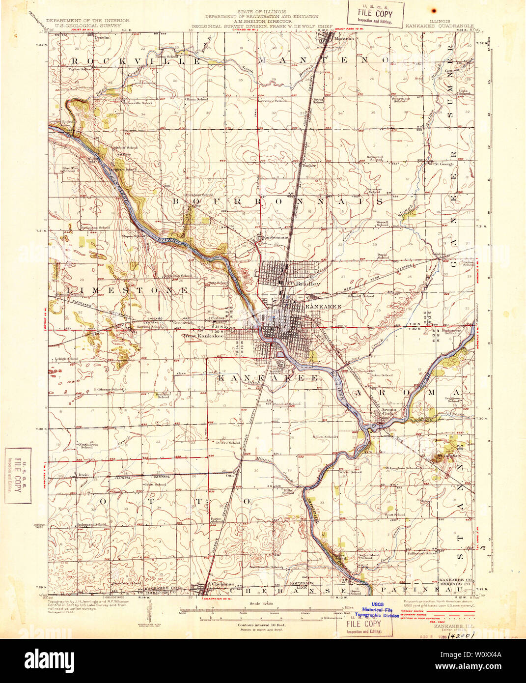 Kankakee map hi-res stock photography and images - Alamy