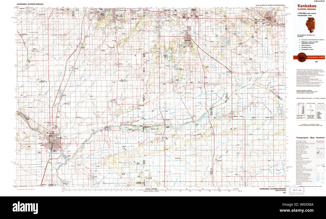 Kankakee map hi-res stock photography and images - Alamy