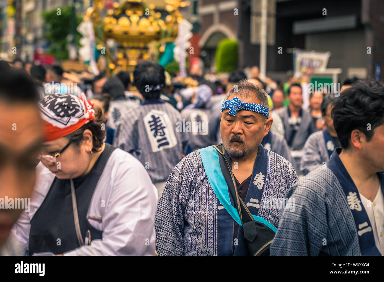 Tokyo - May 19, 2019: People celebrating the Sanja Matsuri festival in ...