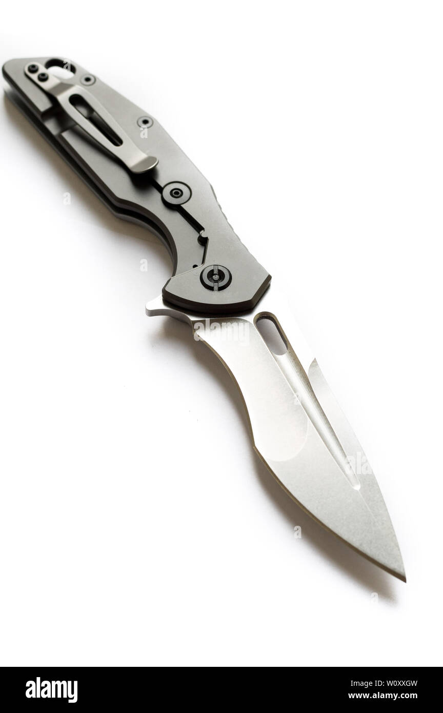 Blade knife with blood flow. The shape of the blade. Knife diagonally ...