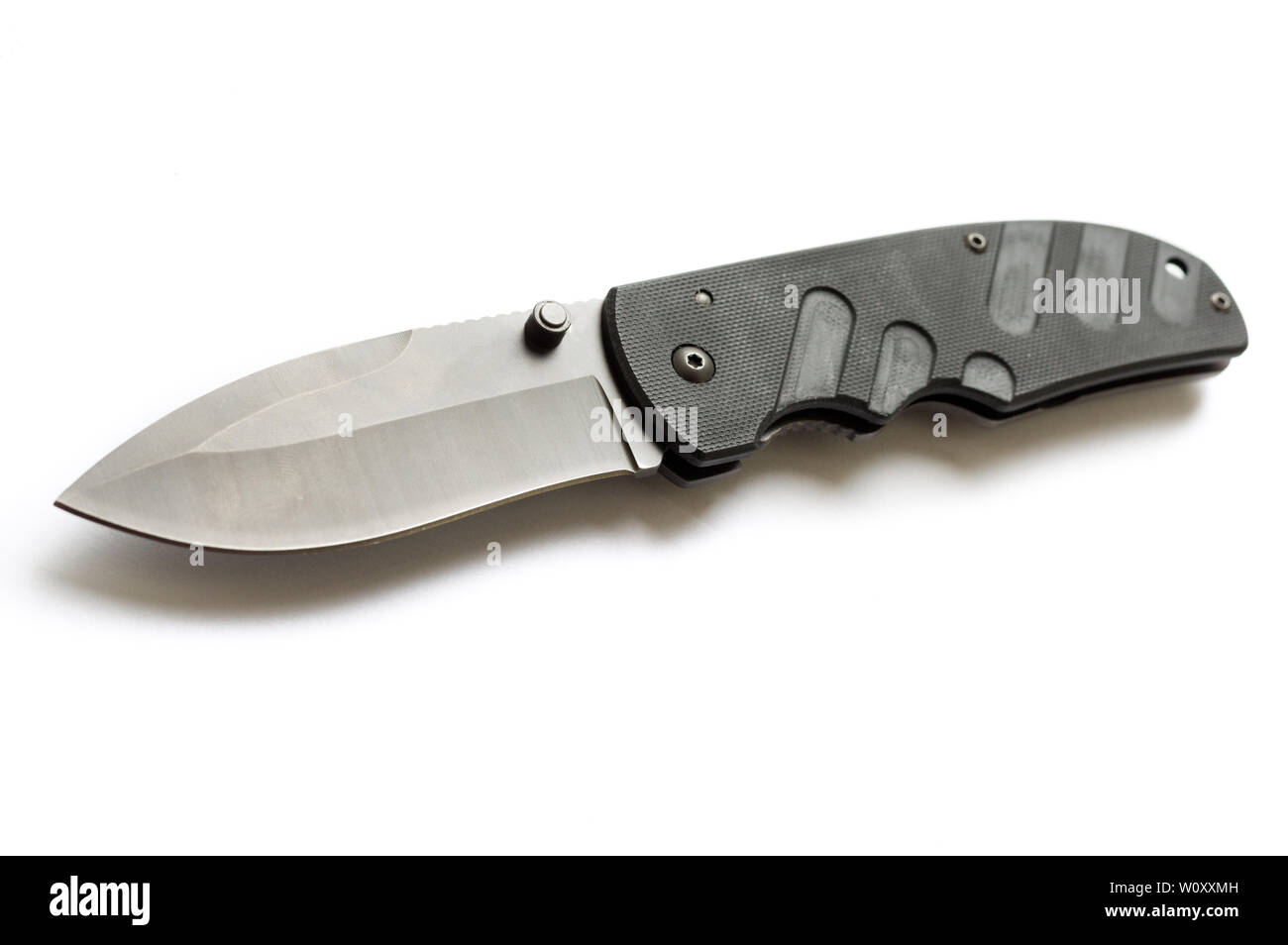 Knife in the center of the frame located diagonally. Isolate Stock ...