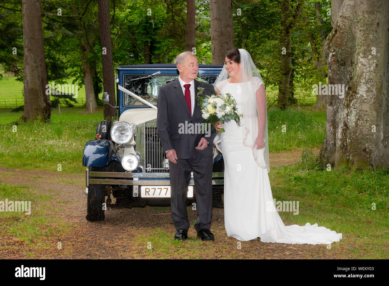 A bride and her Grandfather from a Scottish wedding which took place on ...