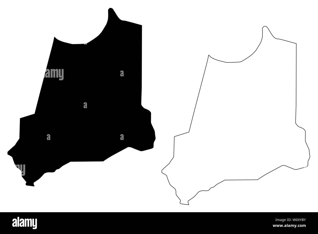 Batha Region (Regions of Chad, Republic of Chad) map vector ...