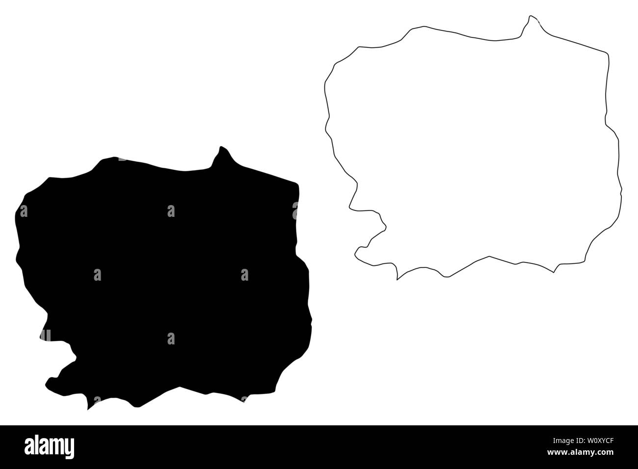 Kaffrine Region (Regions of Senegal, Republic of Senegal) map vector ...