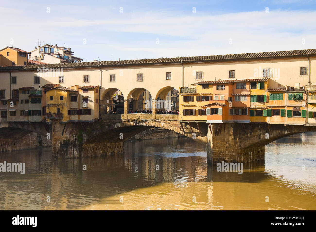 View of the Old Bridge (Ponte Vecchio) in Florence (Tuscany) - one of ...