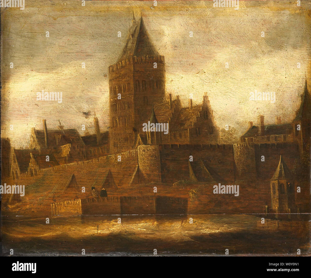 View of the Valkhof in Nijmegen (1650). Goyen, Jan van Stock Photo - Alamy