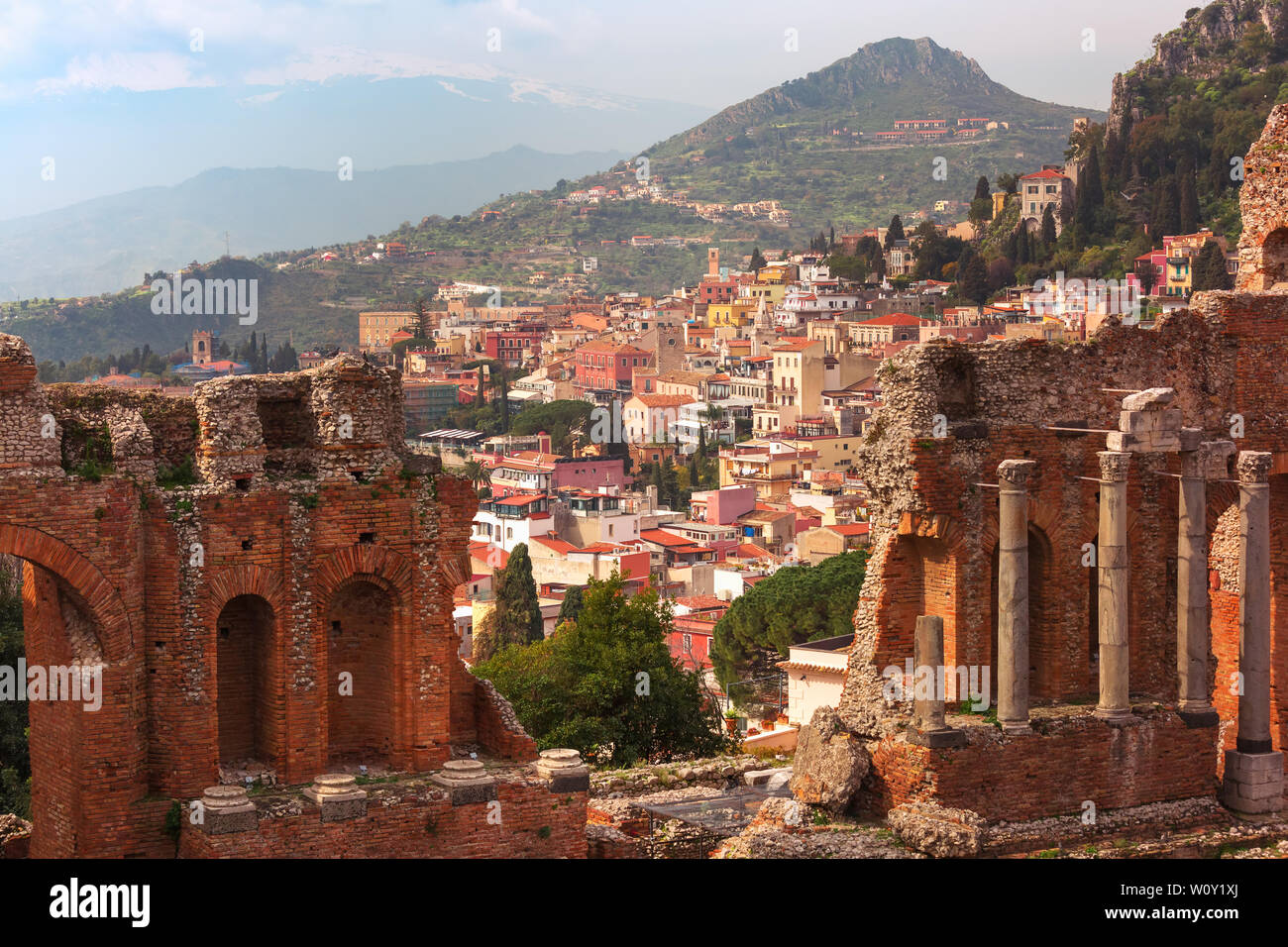 Taormina greek theatre aerial hi-res stock photography and images - Alamy