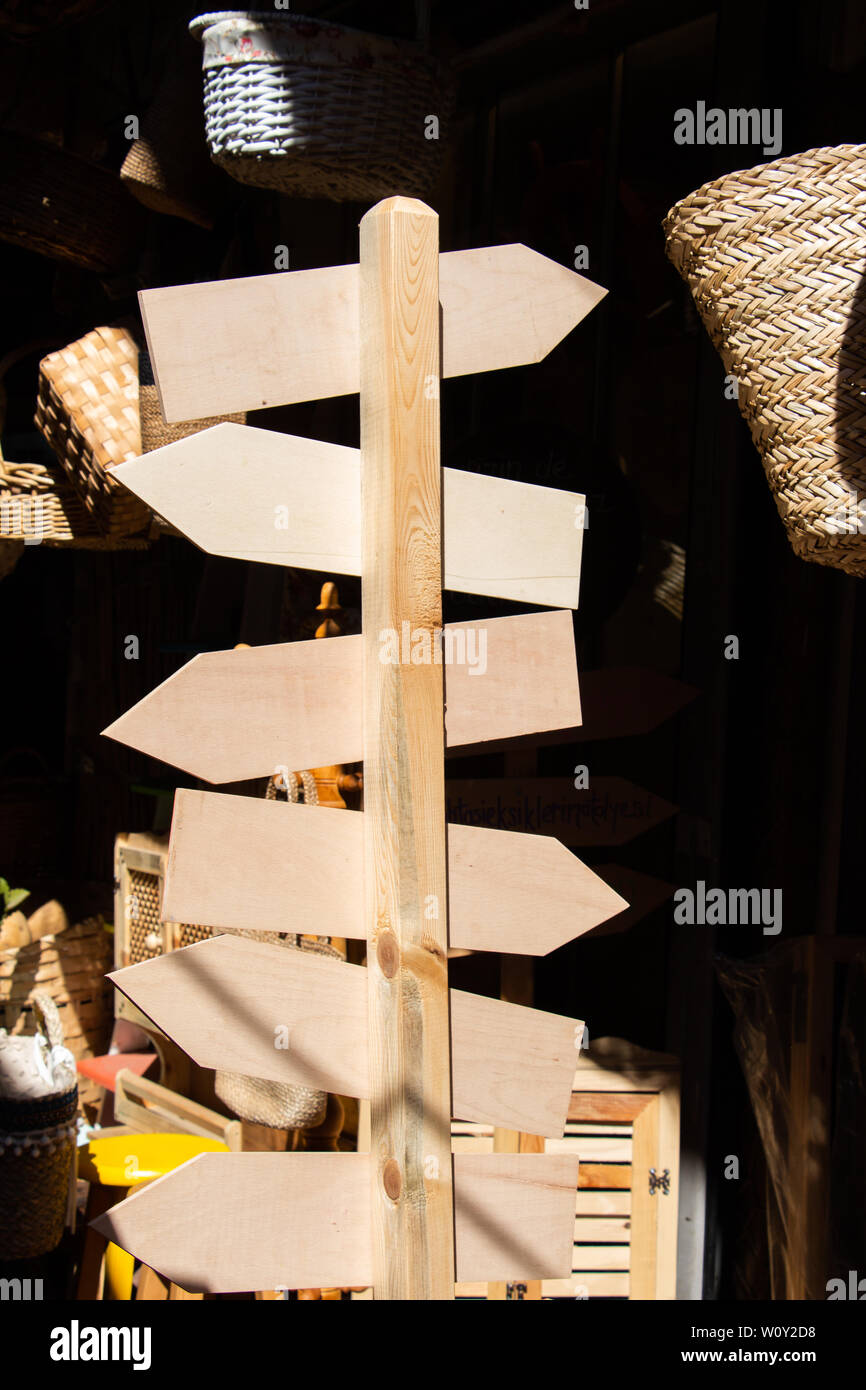 Wooden post for road signs placed in view Stock Photo - Alamy