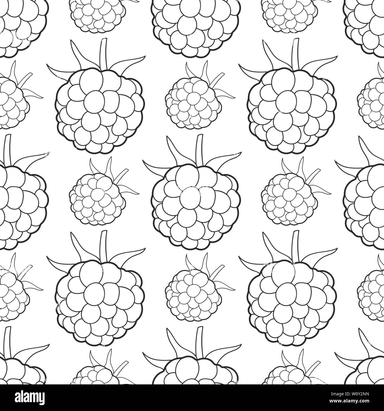 Seamless Background With Raspberries, Vector Image Ready For Your ...