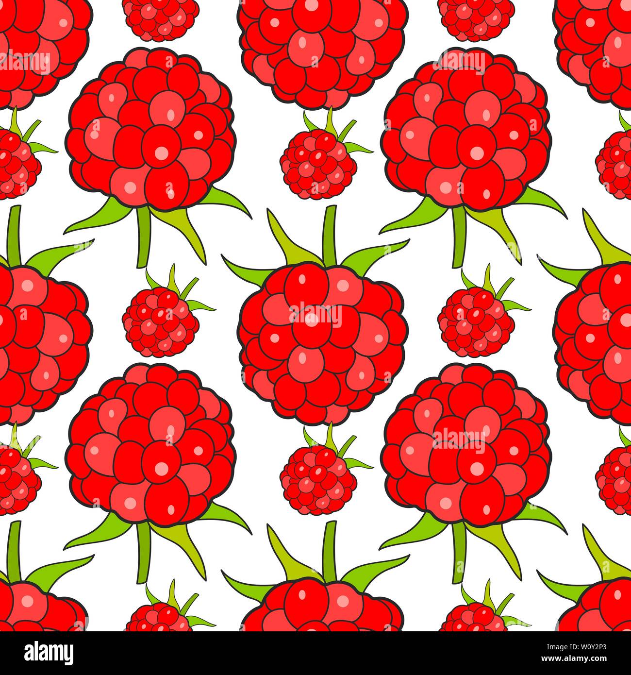 Seamless Background With Raspberries, Vector Image Ready For Your ...