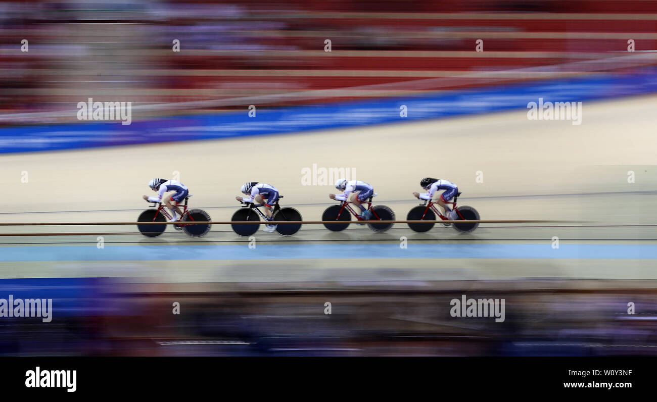 Great Britain's (left-right) Josie Knight, Megan Barker, Jenny Holl and ...
