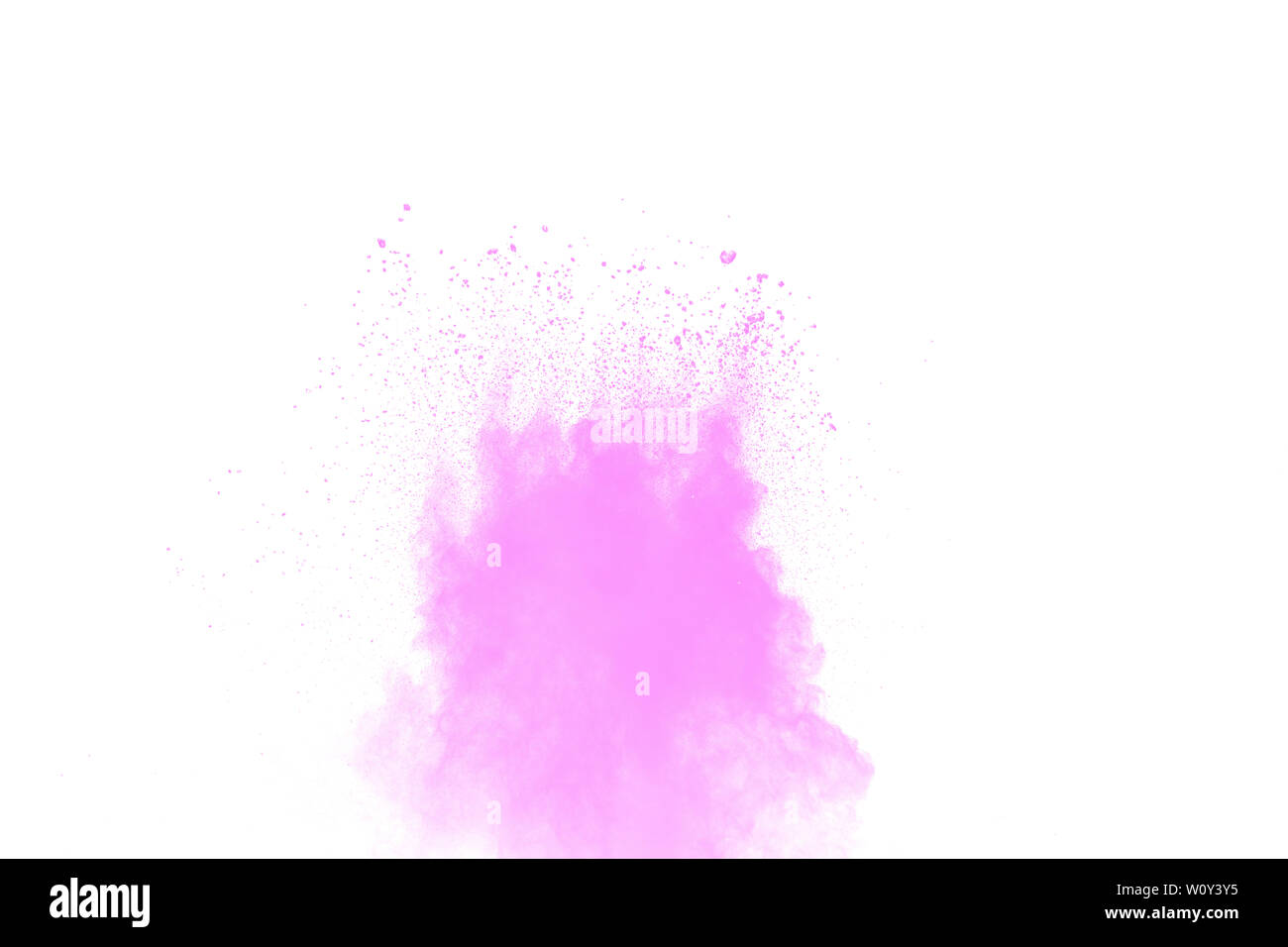 Bizarre forms of pink powder explosion on white background Stock Photo ...