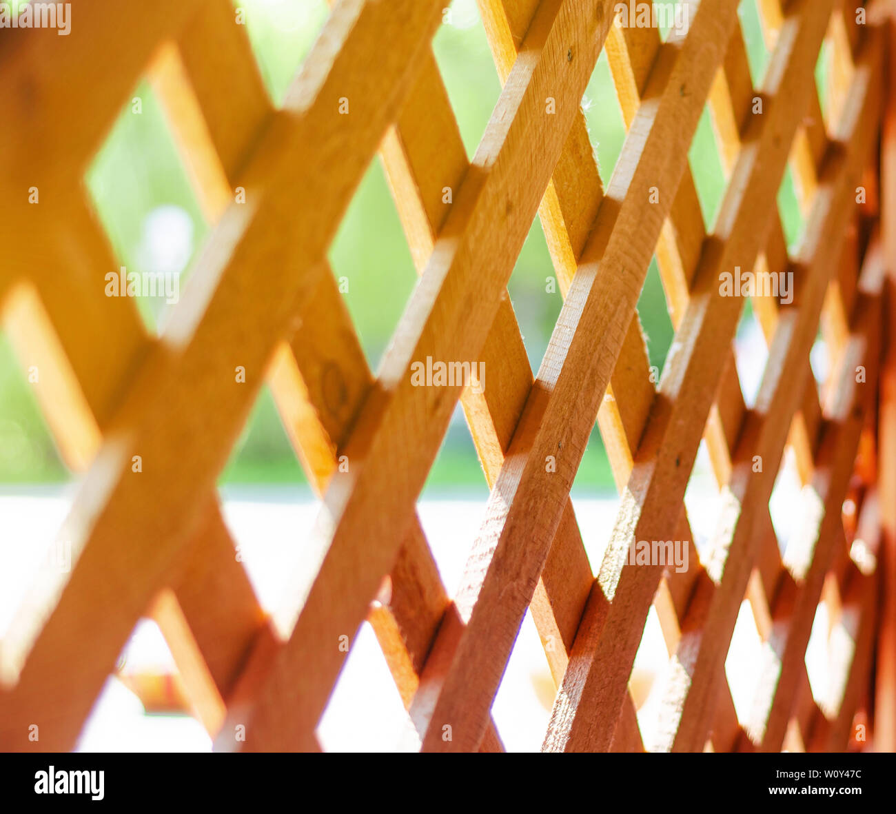 Wooden lattice wall in cafe Stock Photo - Alamy
