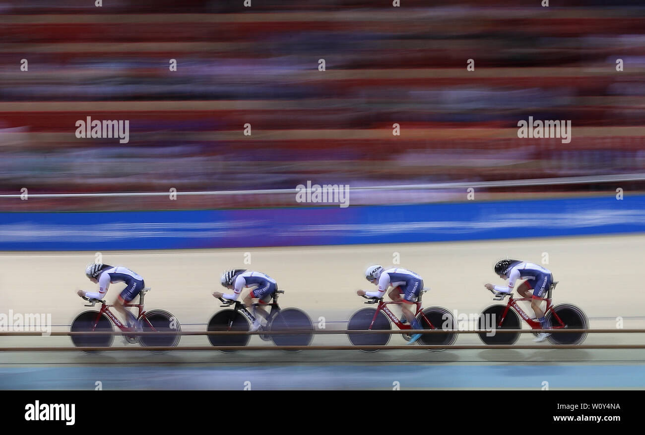 Great Britain's (left-right) Josie Knight, Megan Barker, Jenny Holl and ...