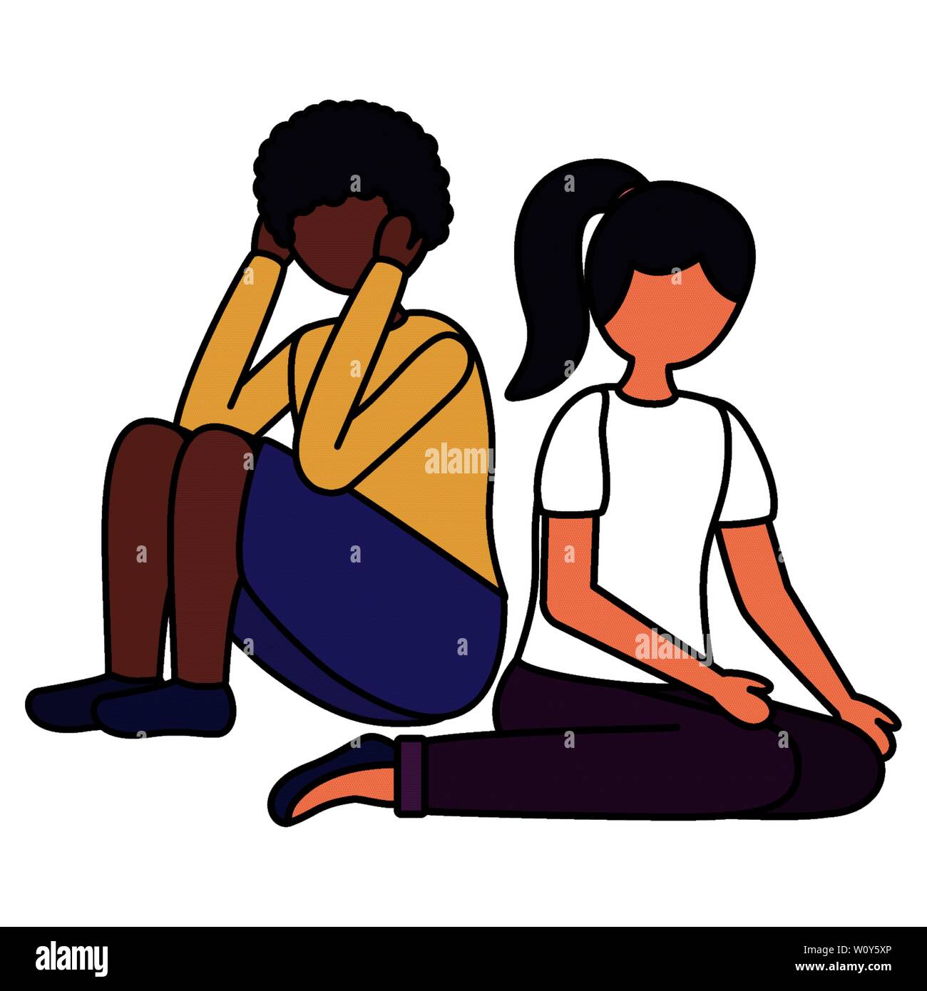 Girl depression mental disorder Stock Vector Images - Alamy