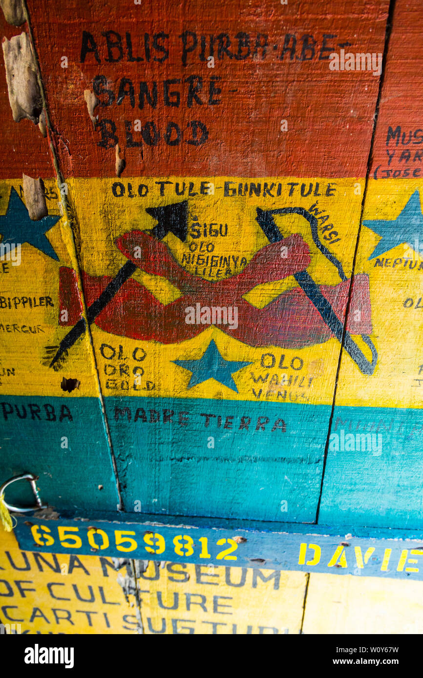 Kuna flag, Kuna Museum, Carti Island, San Blas Archipelago, Kuna Yala ...
