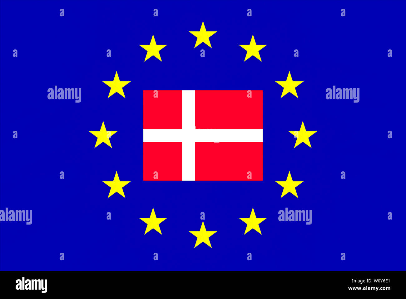 Flags of Denmark and European Union, 3d render Stock Photo - Alamy