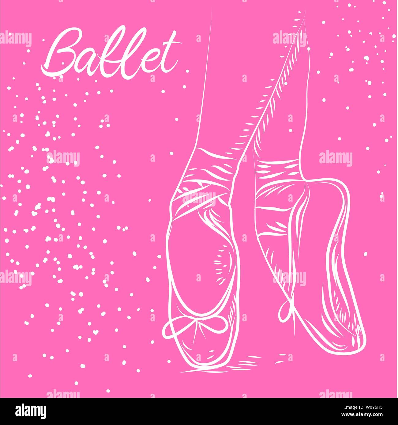 ballet dance studio symbol - vector illustration. Pink background. eps ...