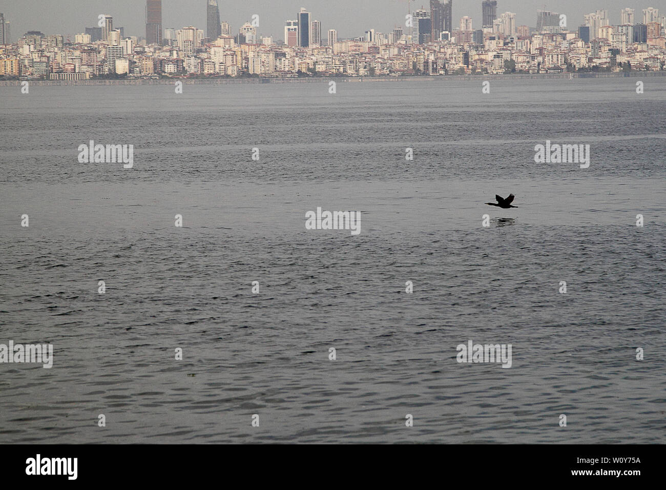 Panoramic view of Istanbul from the Bosphorus Strait. Sea cruise on the ...