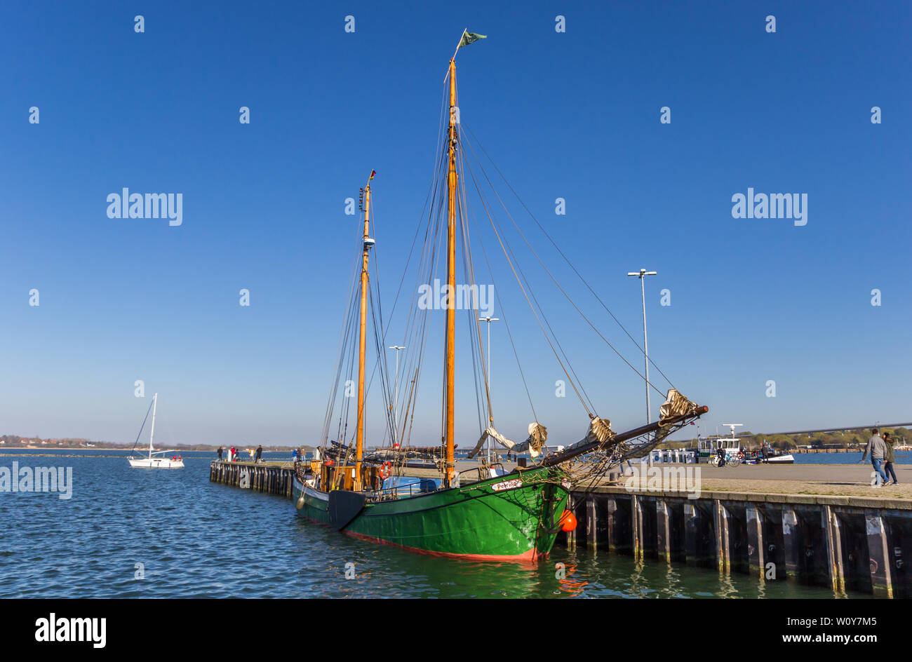 Historic sailing ship in the harbor of Stralsund, Germany Stock Photo ...