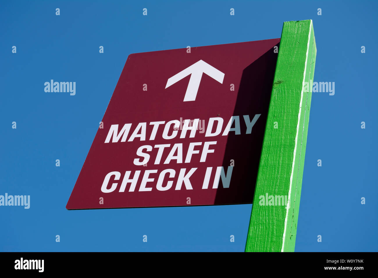 match day staff check in sign outside twickenham stadium, twickenham ...