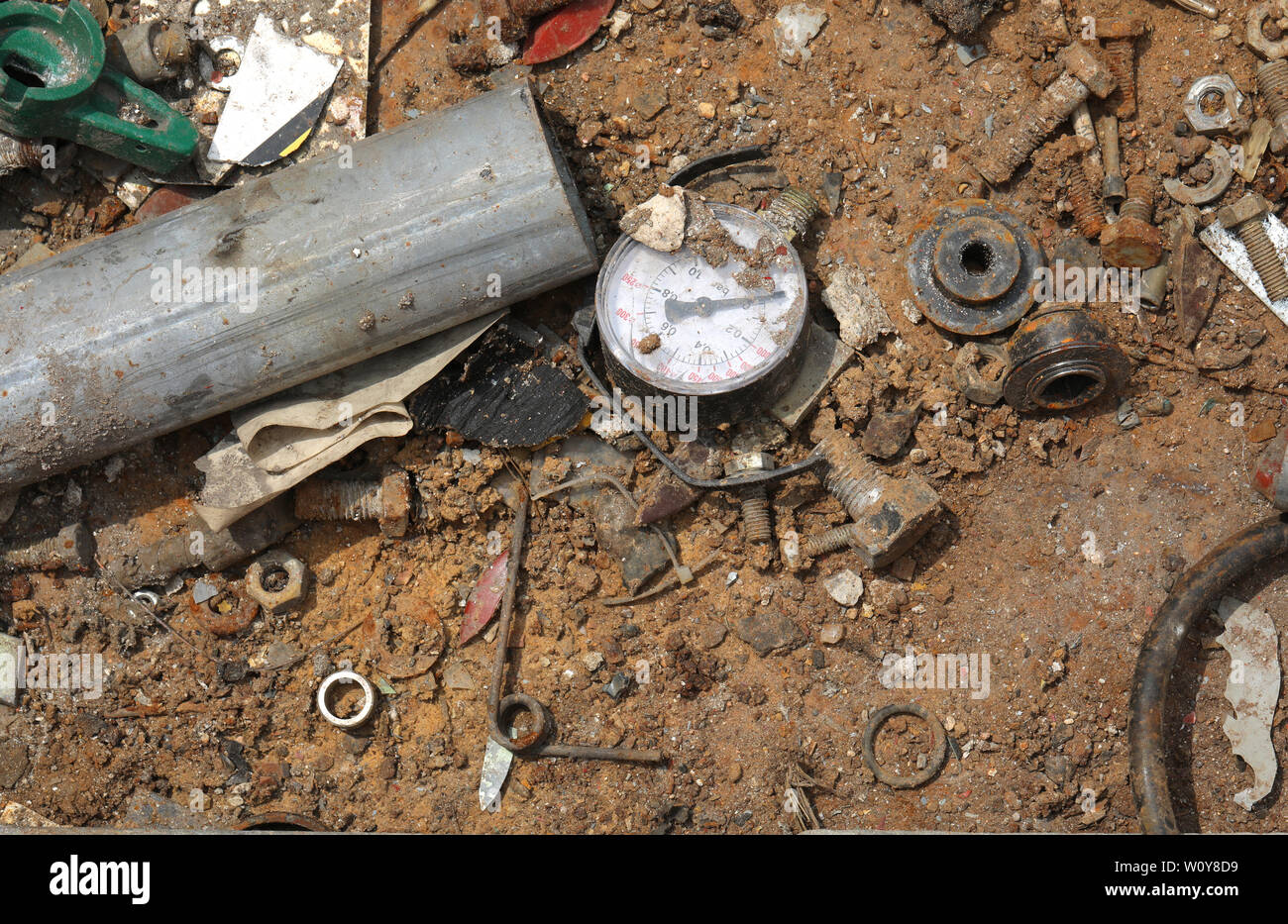 very old broken barometer and more abandoned objects Stock Photo - Alamy