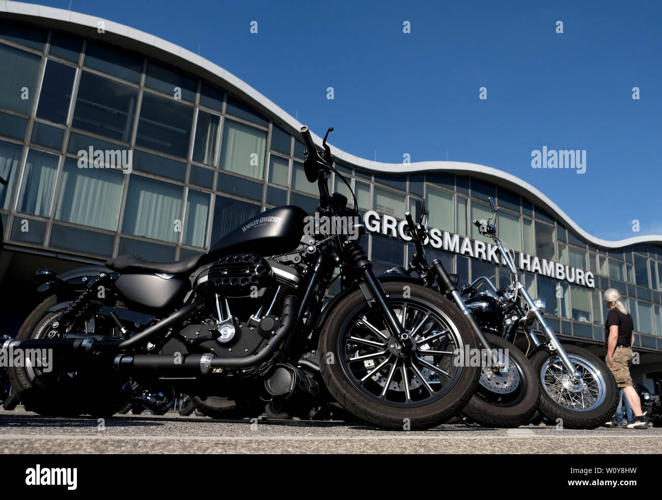 Hamburg, Germany. 28th June, 2019. Harley Davidson motorcycles will be ...