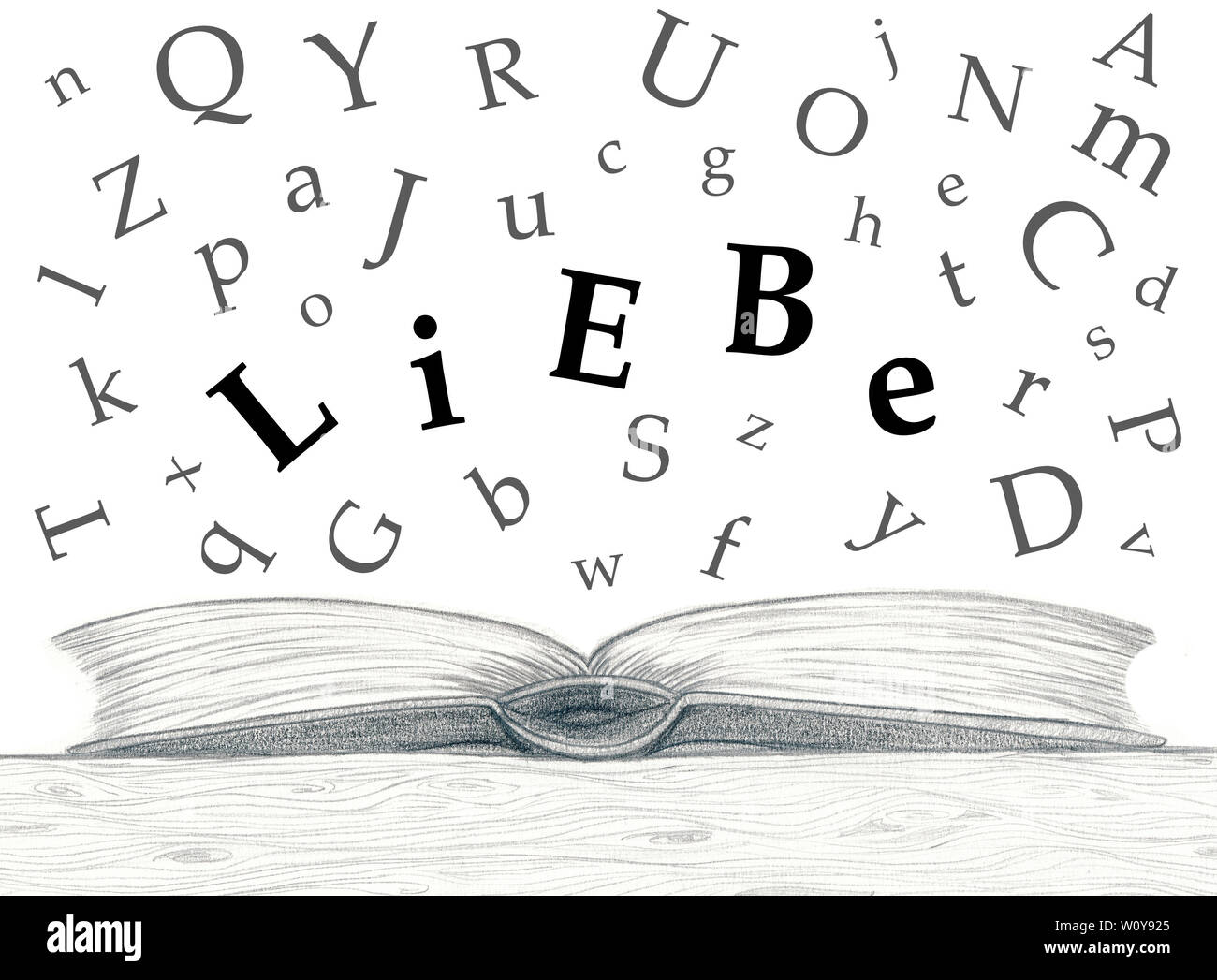 Pencil Sketches Of The Word Love