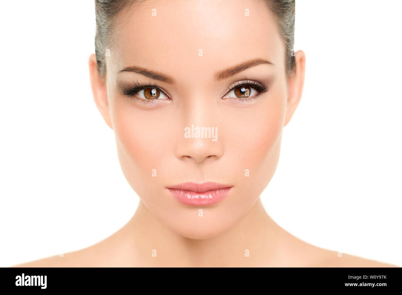 Asian beauty woman. Serious portrait of beautiful mixed race chinese ...
