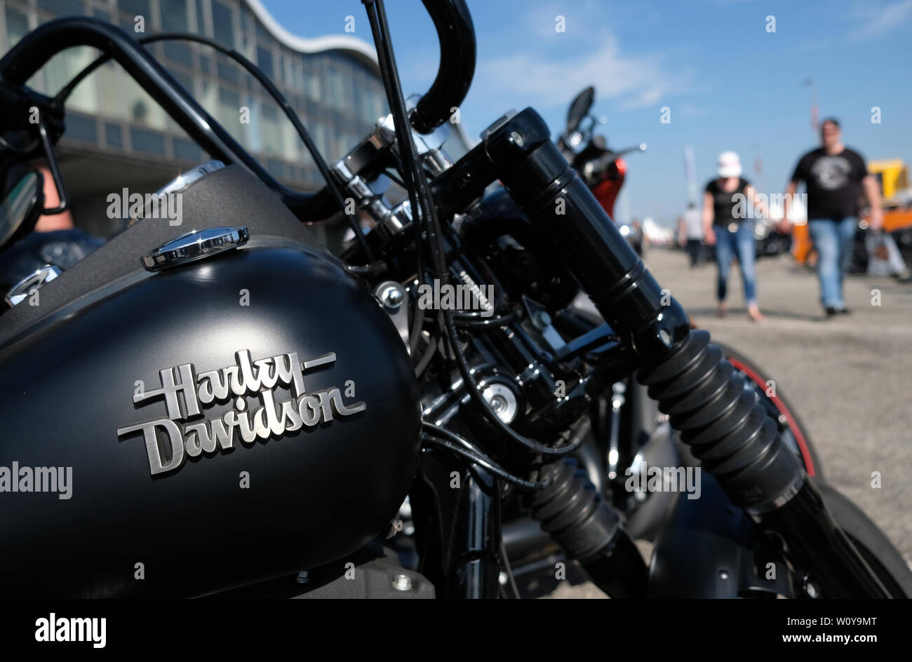 Hamburg, Germany. 28th June, 2019. Harley Davidson motorcycles will be ...