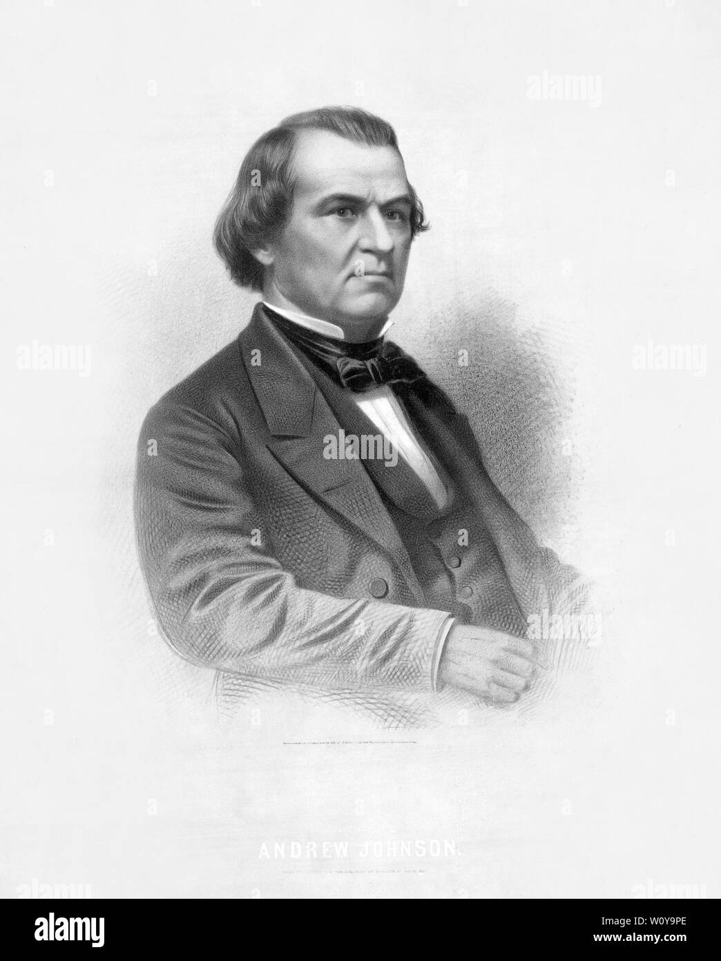 Andrew Johnson (1808-75), 17th President of the United States, Head and ...