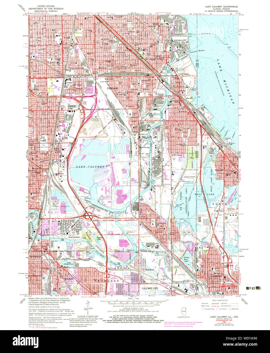 USGS TOPO Map Illinois IL Lake Calumet 307977 1965 24000 Restoration ...