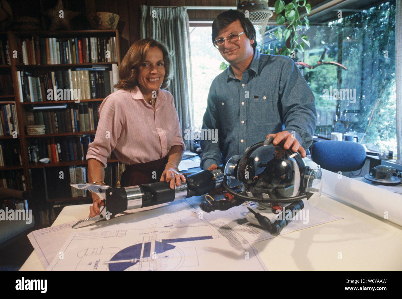 Sylvia Earle and Graham Hawkes with their deep sea vehicles exploration ...