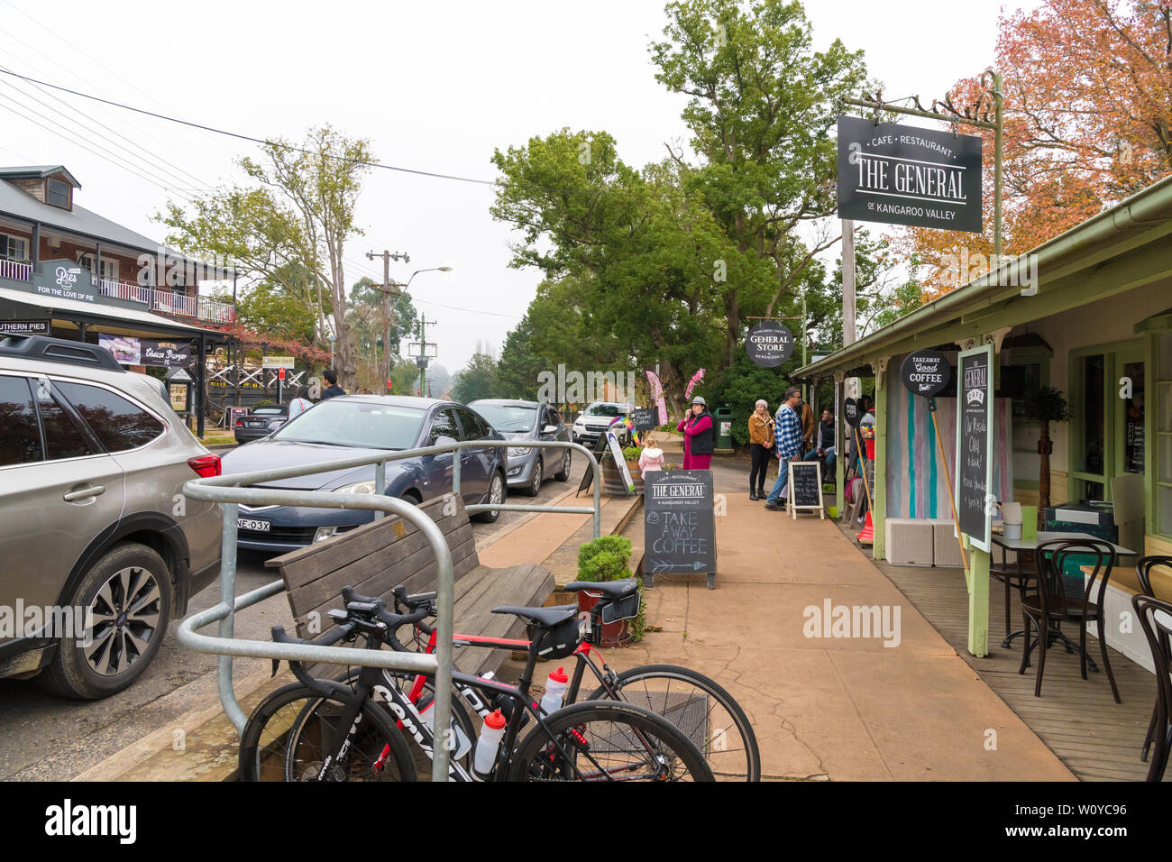 Kangaroo Valley, NSW, Australia-June 8, 2019: People enjoying the long ...